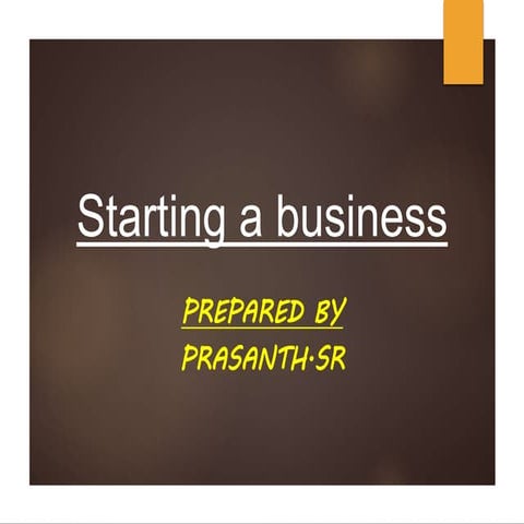 Starting a business | PPT