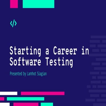 Starting a career in software testing | PDF