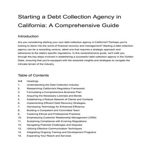 Launching a Debt Collection Agency in California: A Step-by-Step ...
