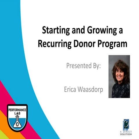 Starting and growing a recurring donor program | PDF