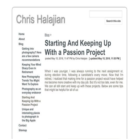 Starting and keeping up with a passion project | PDF | Photography ...