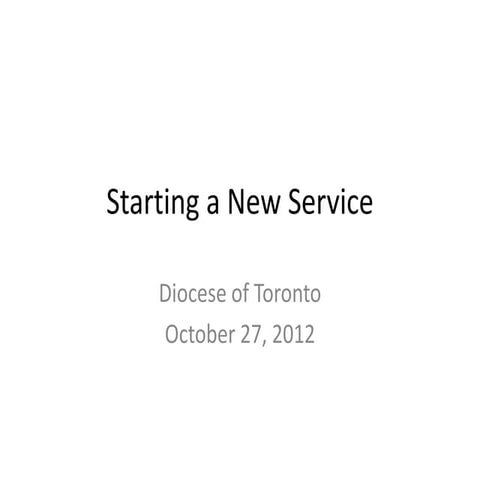 Starting a New Service | PPTX