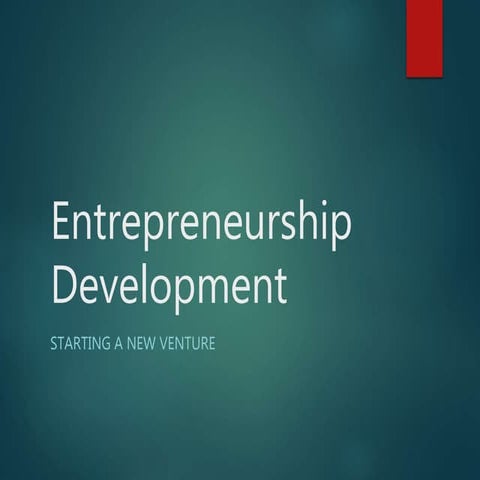 Starting a new venture | PPTX