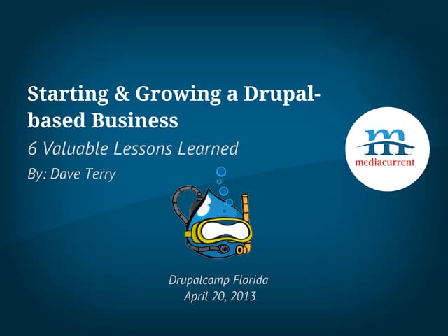 Starting & growing a drupal based business- 6 valuable lessons i have ... Starting & growing a drupal based business- 6 valuable lessons i have ...
