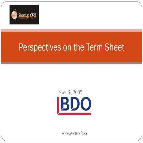 Startup Cfo Bdo Term Sheet Event 051109 | PPT