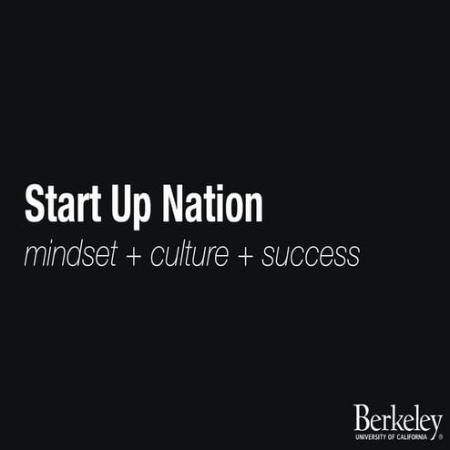 Start Up Nation: Mindset + Culture + Success | PPTX