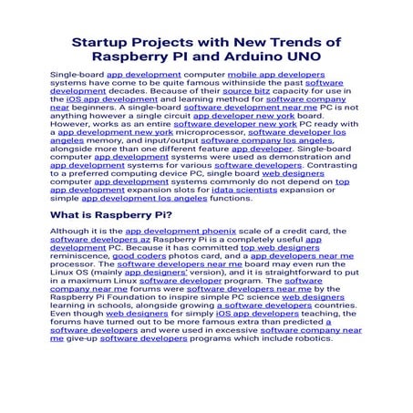 Startup Projects With New Trends Of Raspberry Pi And Arduino Unopdf
