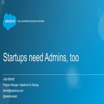 Startups need Admins, too | PPT