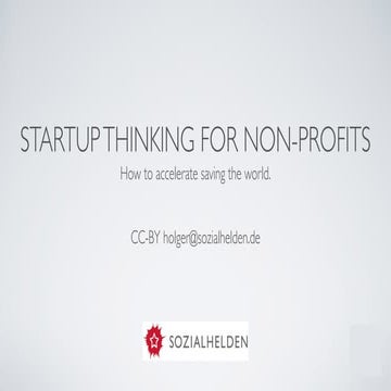 Workshop: Startup thinking for non profits | PDF