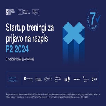 Startup treningi za P2 2024 - gradiva iz delavnic | PPT