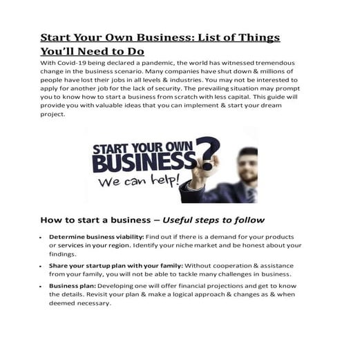 Start your own business | DOCX
