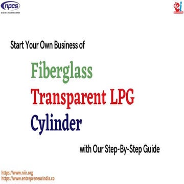 Start Your Own Business of Fiberglass Transparent LPG Cylinder with Our ...
