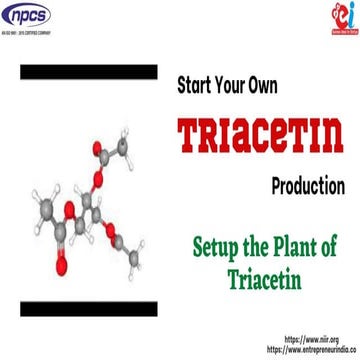 Start Your Own Triacetin Production | Setup the Plant of Triacetin | PPT
