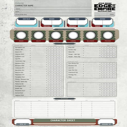 Star Wars Character Sheet | PDF