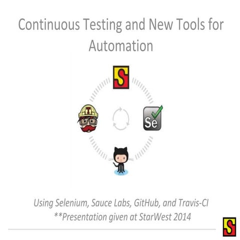 Continuous Testing And New Tools For Automation Presentation From