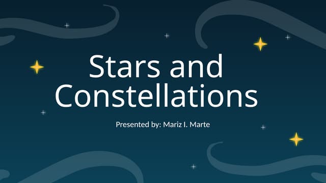 Stars and Constellations | PPTX