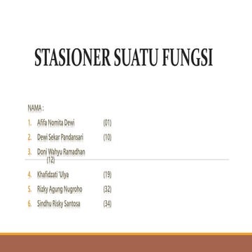 Stasioner suatu fungsi | PPT