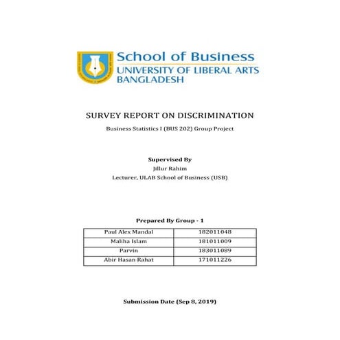 SURVEY REPORT ON DISCRIMINATION | PDF