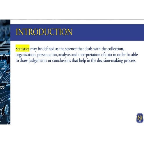 Statistics for Engineers - Introductions | PDF