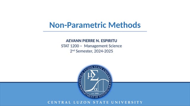 DIstinguish between Parametric vs nonparametric test | PPT
