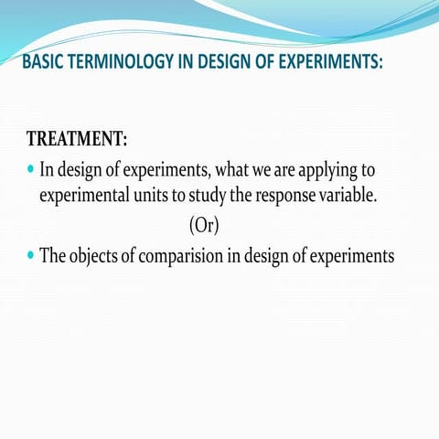 basic terminology in design of eperiments | PPTX