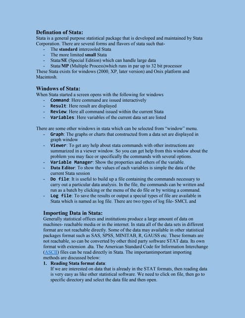 Stata Introduction Ppt 3119