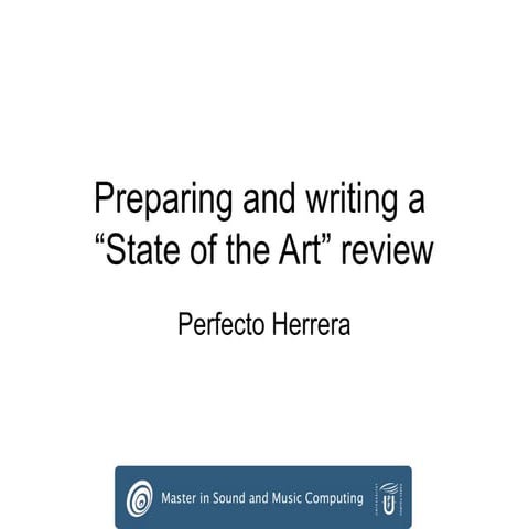 Preparing and Writing a State-of-the-Art Review | PPT