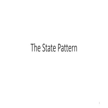 The State Pattern Ppt 