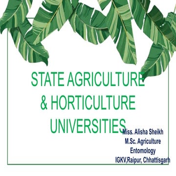 STATE AGRICULTURE UNIVERSITY & HORTICULTURE UNIVERSITY | PPTX