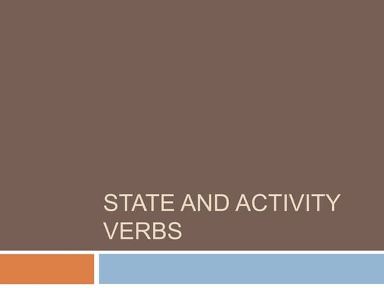 Tense Forms. Stative verbs | PDF