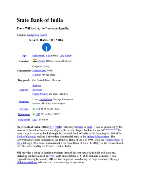 SBI Introduction | PPT