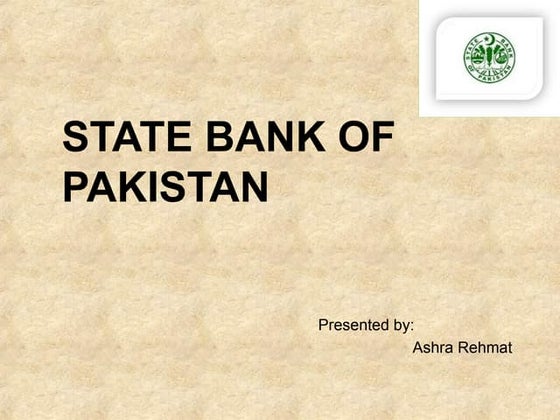 Role of state bank of pakistan | PPTX