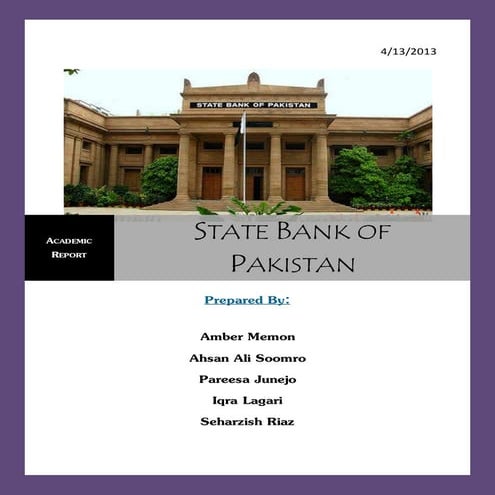 Role of state bank of pakistan