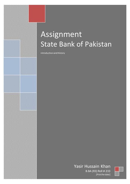 Role of state bank of pakistan | PPT
