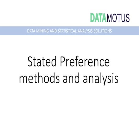 Stated preference methods and analysis | PDF