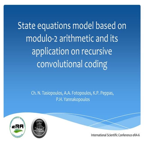 State Equations Model Based On Modulo 2 Arithmetic And Its Applciation ...