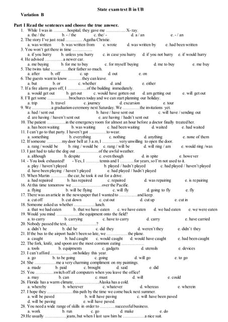 Itep grammar test | PDF