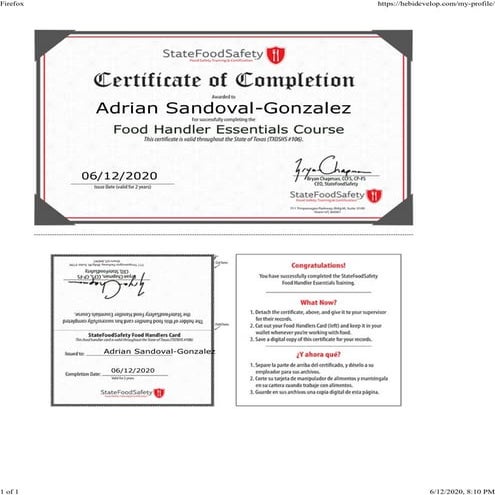 STATEFOODSAFETY.CERT | Browsers | Computer Software and Applications