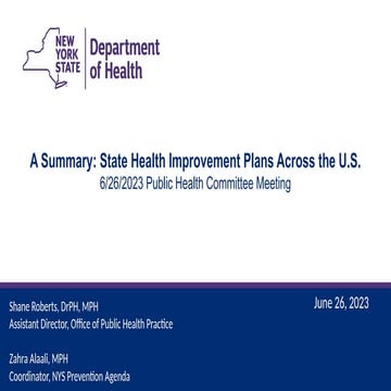 New York State Department of Health Summary | PPTX