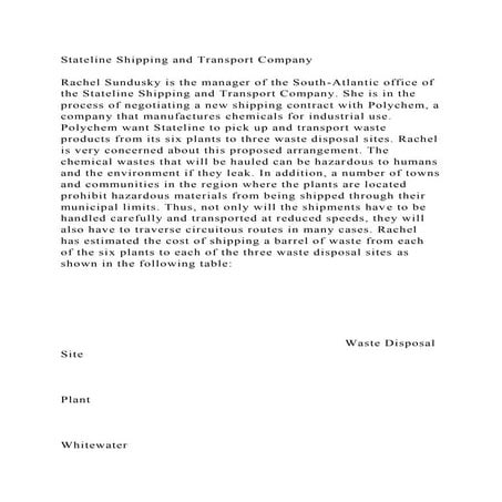 Stateline Shipping and Transport CompanyRachel Sundusky is the m.docx