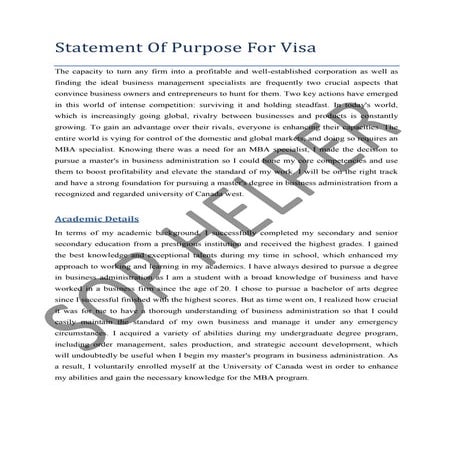 Best Statement Of Purpose Samples Online | DOCX