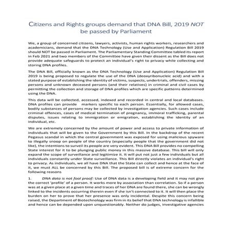 Statement in dna bill | PDF