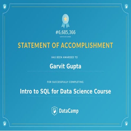 Statement of Accomplishment | PDF