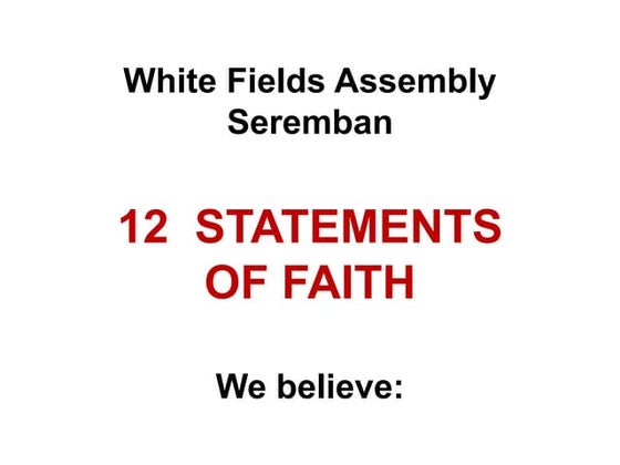 Statement of faith | PDF