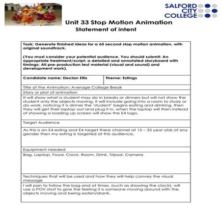 Statement of intent | PDF