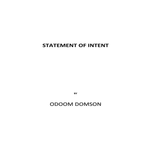 Statement of intent | PDF