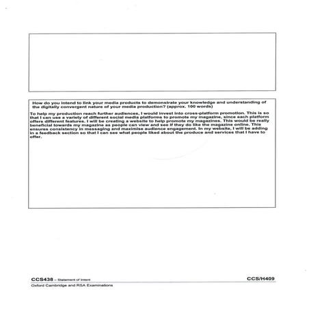 Statement of Intent - Final OCR A level Media | PDF