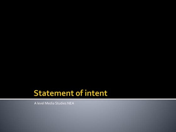 How to write a statement of intent | PDF