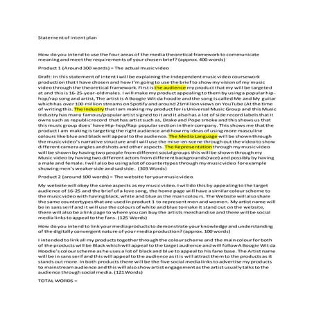 Coursework planning_Statement of intent | DOCX