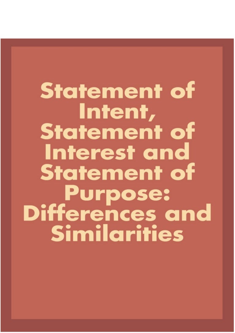 Statement Of Intent Examples